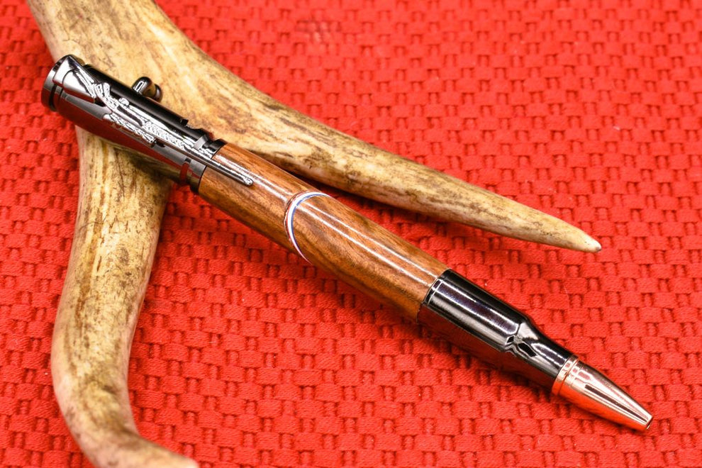 Handmade Bolt Action 30 cal. pen. Chechen wood. – Grumpy Guy Pens