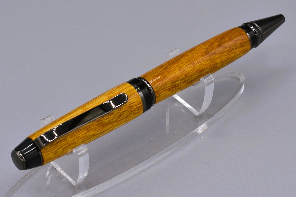 Handmade Cigar twist pen. Canary wood 2. – Grumpy Guy Pens