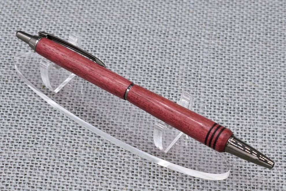 Slim click pen. Purpleheart wood. – Grumpy Guy Pens